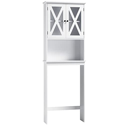 Sauder Cottage Road Over-Toilet Bathroom Etagere with Doors, White Finish