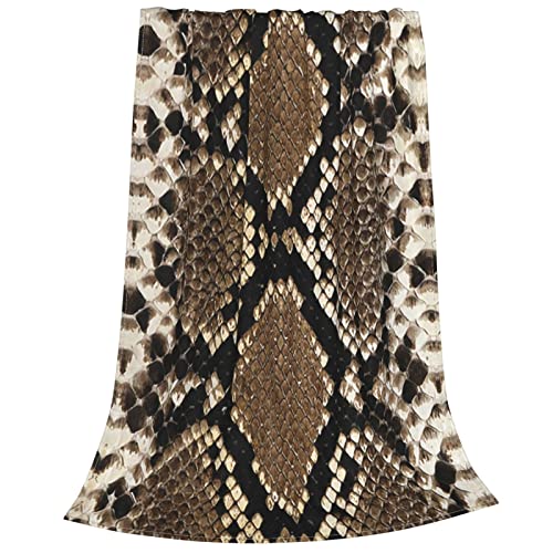 Prexill Snake Skin Soft Flannel Fleece Throw Blanket,Lightweight Warm Microfiber Plush Couch Sofa Bed Blanket (80"x60" Queen-Size for Adults…