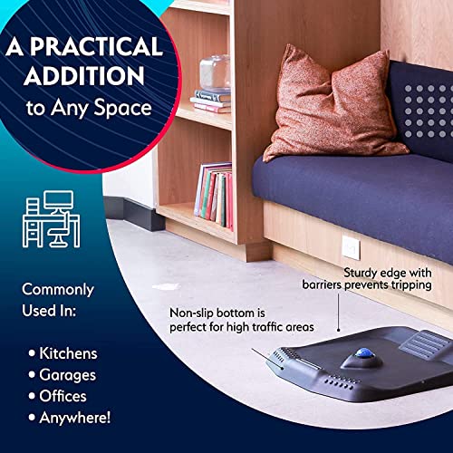 Sky Solutions Anti Fatigue Kitchen Mat – Genius Ergonomic Cushioned Floor Mats for Office or Home Standing Desk or Sink w/ Acupressure Massage Ball (Black)