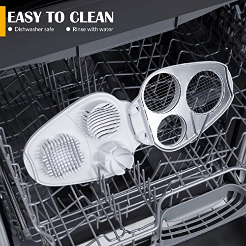 Egg Slicer for Hard Boiled Eggs - 3 Slice Modes, Handy Heavy Duty Stainless Steel Egg Cutter - Kitchen Dicer for Strawberry, Mushroom, Grape, Cherry Tomato