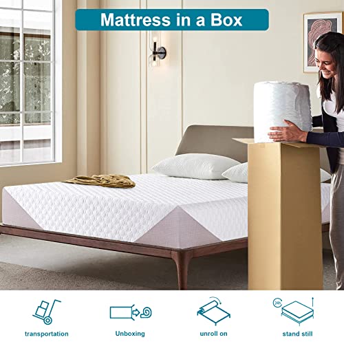 MUUEGM 10inch Memory Foam Mattress King Size,Cooling Gel Bamboo Charcoal Infusion Mattress in A Box,Medium Firm Mattress Breathable Cover,Made in USA,Supportive,CertiPUR-US Certified