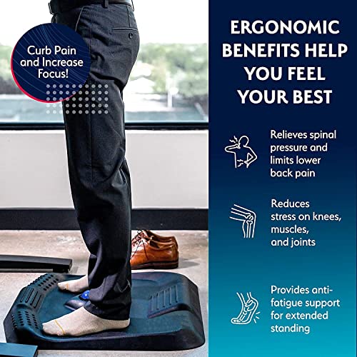 Sky Solutions Anti Fatigue Kitchen Mat – Genius Ergonomic Cushioned Floor Mats for Office or Home Standing Desk or Sink w/ Acupressure Massage Ball (Black)