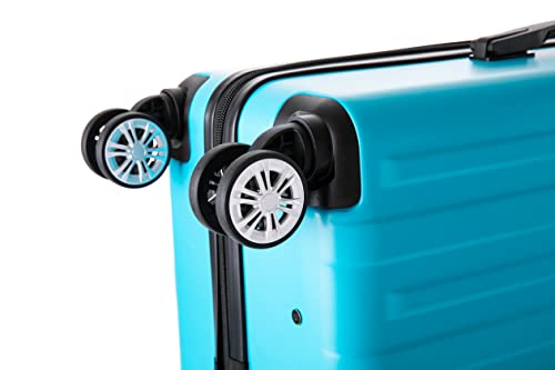 Rockland Paris Hardside Luggage with Spinner Wheels, Turquoise, 3-Piece Set (20/24/28)