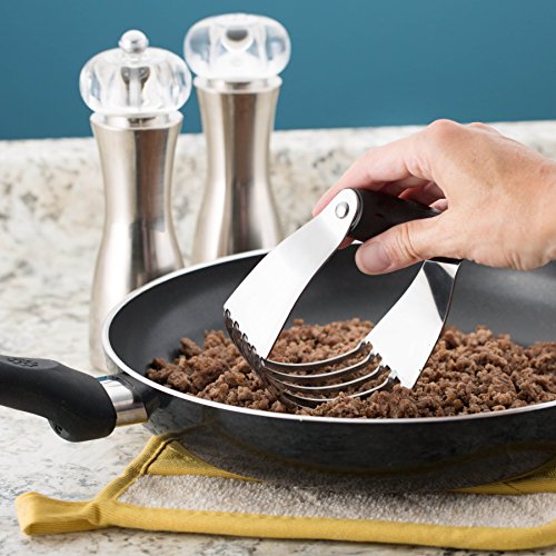 Spring Chef - Dough Blender and Pastry Cutter, Stainless Steel Nut, Pie, Pastry and Dough Cutter and Scraper, Multipurpose Baking Tools with Soft Grip Handles, Black