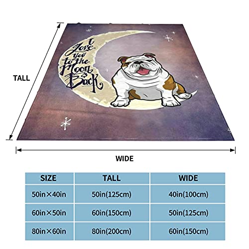 English Bulldog Soft Throw Blanket Cozy Plush Flannel Fleece Bed Blankets for Sofa Couch Bedroom 80"X60"