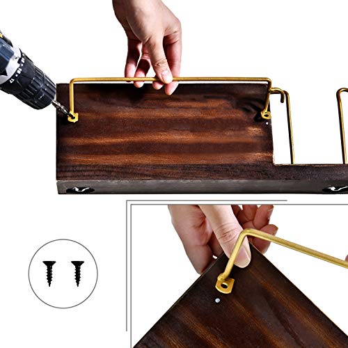 WELLANDÂ Wooden Hair Dryer Shelf Hanging Rack Wall Mount Bathroom Organizer with Hair Dryer Holder Wall