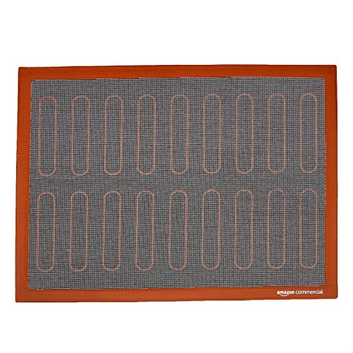 AmazonCommercial Silicone Non-Stick Eclair Baking Mat, Reusable, Easy to Clean, 15.7 x 11.8-Inches, 2-Pack