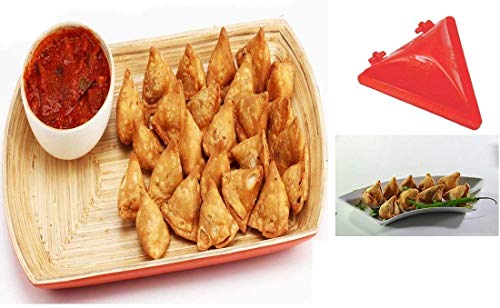 plenzo 4 PCs Heavy Plastic Dough Press Dumpling Samosa Modak Gujiya Pie Mould Maker Kitchen Tool (Professional)
