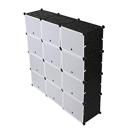temipty Portable Shoe Rack Organizer 48 Pair Tower Shelf Storage Cabinet Stand Expandable for Heels, Boots, Slippers, 8 Tier Black