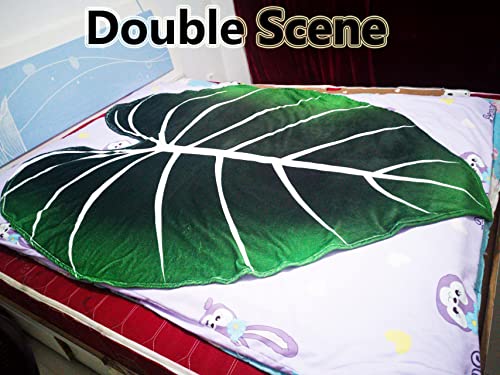 Leaf Blanket, Big Green Leaf Blanket Shape,Soft Plush Flannel Throw Decorative Leaves Design for Plant Lovers Bed Couch and Sofa(60x78INCH