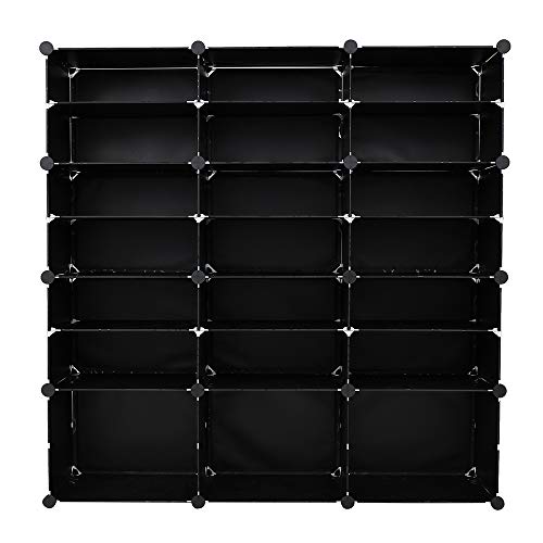 temipty Portable Shoe Rack Organizer 48 Pair Tower Shelf Storage Cabinet Stand Expandable for Heels, Boots, Slippers, 8 Tier Black