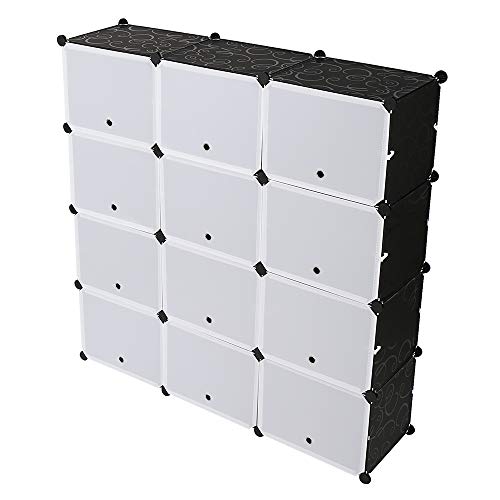 temipty Portable Shoe Rack Organizer 48 Pair Tower Shelf Storage Cabinet Stand Expandable for Heels, Boots, Slippers, 8 Tier Black