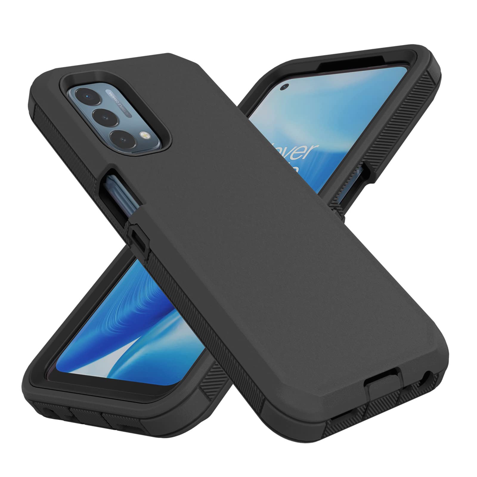 TIOZOLY for Oneplus Nord N200 5G Case, Heavy Duty Protective Case Dustproof Shockproof Protection 3 in 1 Rugged Phone Cover for Oneplus Nord N200 5G (Black)