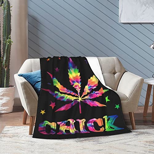 Stoner Chick 420 Weed Leaf Marijuana Pot Leaf Adult Kids Fleece Blanket Throw Blanket for Bedding Living Room Decor Sofa Blanket 80"X60"