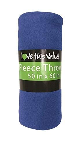 Imperial Home 50x60 Soft Fleece Throw Blanket, Throw Blanket for Couch, Travel, Bed, Room, Travel Essentials, Fleece Travel Blanket, Lightweight Blanket, Fall Blankets & Throws, Cozy Blanket (Navy)
