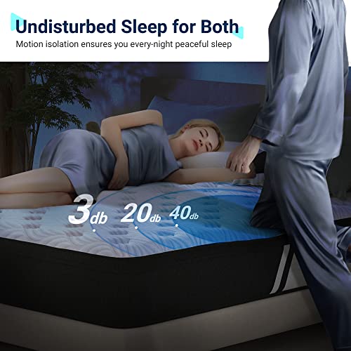 Avenco Full Mattress, Innerspring Hybrid 10 Inch Full Size Mattress with Gel Memory Foam, Bamboo Charcoal Full Mattress in a Box, Individual Pocket Spring for Motion Isolation, CertiPUR-US Certified