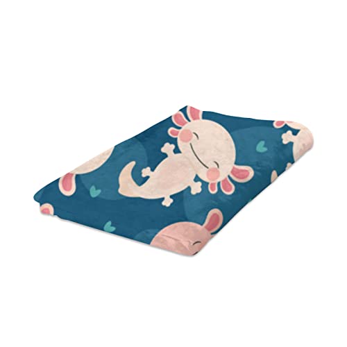 Fleece Blanket Axolotl Throw Blanket - Super Soft Cozy Lightweight Blanket for Couch, Sofa, Bed, Camping, Travel - Microfiber Blanket Gift