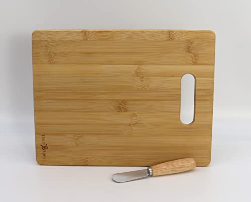 Gift Basket Village Board Of Directors Meat & Cheese Gift Arranged On Durable Bamboo Cutting Board With Sausage, Cheese and Crackers & A Spreader, Small, 8 Piece Set