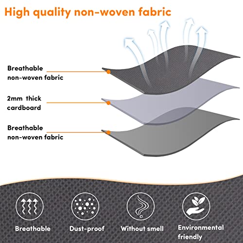 ORLANG Under Bed Shoe Storage Set of 2, Shoe Organizer Under Bed Fits 24 Pairs,Underbed Shoe Storage with Clear Window and 2 Sturdy Handles and Sturdy Zipper,breathable Materials (Grey)