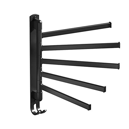 Towel Bar, Upgraded Swivel Towel Rack Aviation Aluminium Four in ONE Towel Racks for Bathroom Space Saving Swing Out 180° Rotation Towel Hanger Holder Wall Mount White (2 Arms)
