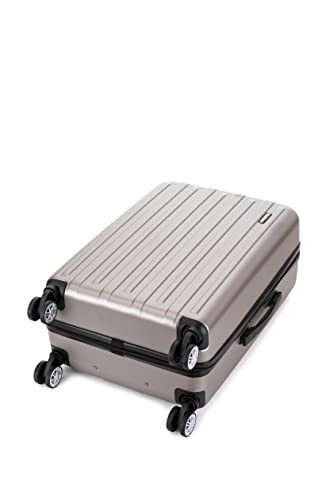 Rockland Paris Hardside Luggage with Spinner Wheels, Silver, 3-Piece Set (20/24/28)