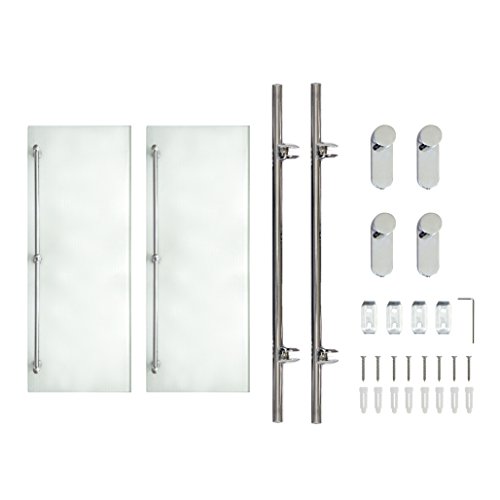 MODONA Double Wall Glass Shelf with Pre-Installed Rail - Polished Chrome - Oval Series - 5 Year Warrantee