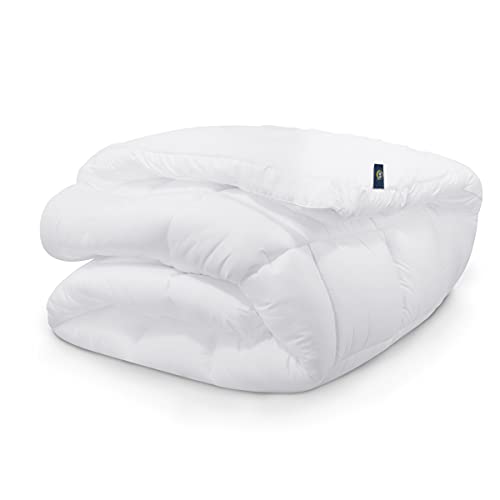 SERTA Down Illusion Soft Hypoallergenic 2 inch Pillowtop Simple Fit Mattress Topper, Queen, White