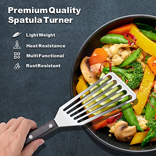 Rainspire Fish Spatula Stainless Steel for Nonstick Cookware, Slotted Fish Turner Spatula with Sloped Head Design, Metal Spatula Griddle Spatula For Flipping Delicate Food, Fish, Egg, Patties, Fries