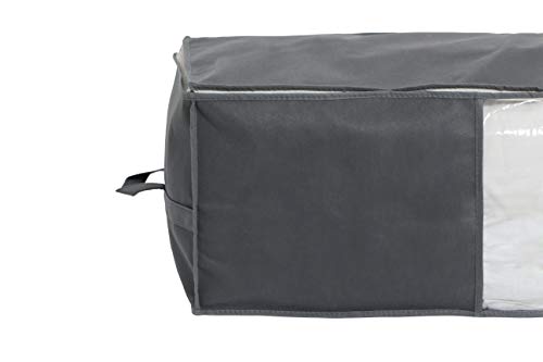 Surblue Under Bed Storage Organizer Large Capacity with Handle Clear Window (Gray)