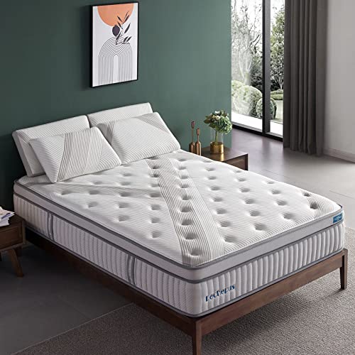 14 Inch Full Size Mattress, Lechepus Memory Foam Hybrid Mattresses with Individual Pocket Spring, Plush Breathable Comfortable Mattress for Cool Sleep & Pressure Relief Certified