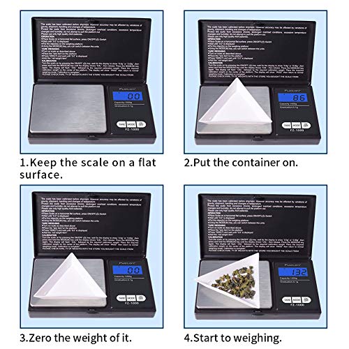 ππππΆπΌπ» Digital Pocket Scale 1000g/0.1g, Small Digital Scales Grams and Ounces, Herb Scale, Jewelry Scale, Portable Travel Food Scale( Battery Included )