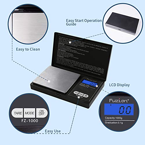 ππππΆπΌπ» Digital Pocket Scale 1000g/0.1g, Small Digital Scales Grams and Ounces, Herb Scale, Jewelry Scale, Portable Travel Food Scale( Battery Included )
