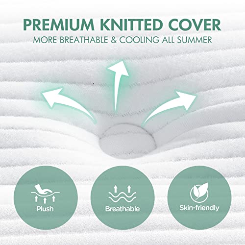14 Inch Full Size Mattress, Lechepus Memory Foam Hybrid Mattresses with Individual Pocket Spring, Plush Breathable Comfortable Mattress for Cool Sleep & Pressure Relief Certified