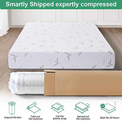 Maxspeed 6 Inch Green Tea Cooling Gel Memory Foam Mattress with Breathable Bamboo CoverĀ for Cool Sleep & Pressure Relief/Medium Firm Mattress/Bed-in-a-Box/CertiPUR-US Certified/Made in USA/Twin