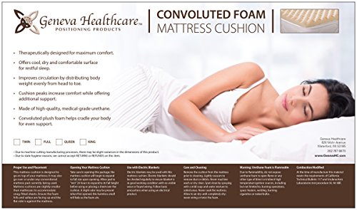 Geneva Healthcare Egg Crate Convoluted Foam Mattress Pad 2" Standard California King Size Topper 2" x 72" x 84"