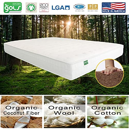 NATURAL LIFE PALMPRING Cambay Queen Mattress - Organic Coconut Coir 8β Extra Firm 1 Layer Comfortable Sleep Bed Dust Free