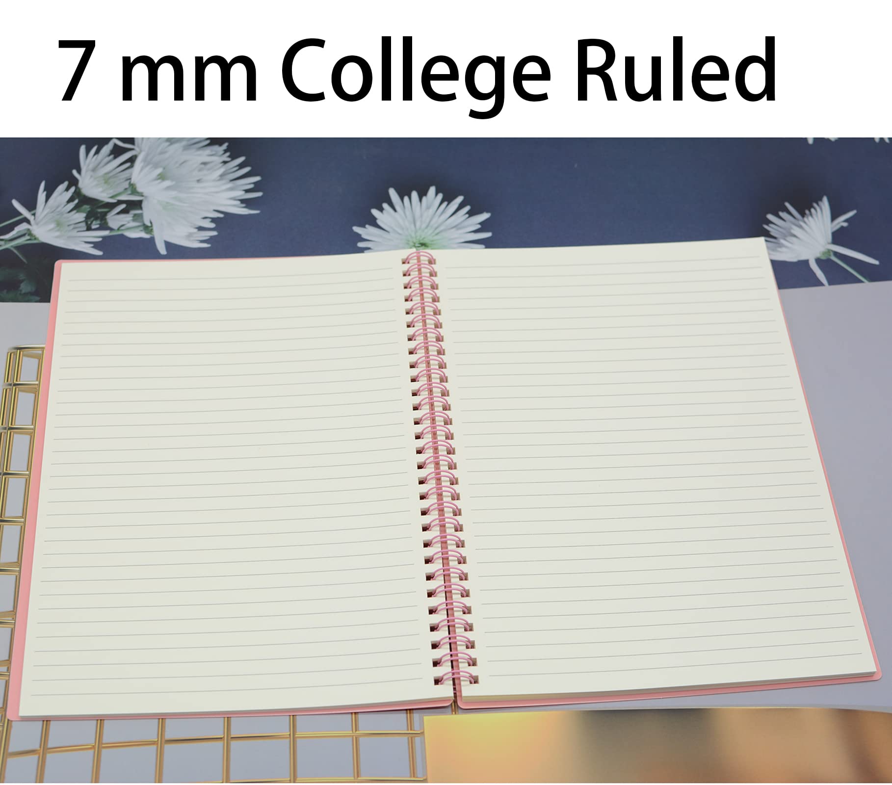 Yansanido Spiral Notebook, 8 Pcs 10.5 Inch x 7.45 Inch B5 Thick Plastic Hardcover 7mm College Ruled 8 Color 80 Sheets -160 Pages Journals for Study, Work, Travel and Notes (B5, 8 Pcs 8 Color)