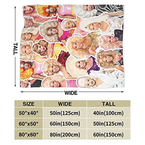Blanket RuPaul Drag Race Soft and Comfortable Warm Fleece Blanket for Sofa,Office Bed car Camp Couch Cozy Plush Throw Blankets Beach Blankets
