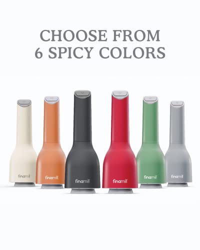 FinaMill β Award Winning Battery Operated Pepper Mill & Spice Grinder in One, Adjustable Coarseness, Ceramic Grinding Elements, One Touch Operation with LED Light, includes 2 Quick-Change ProPlus Pods