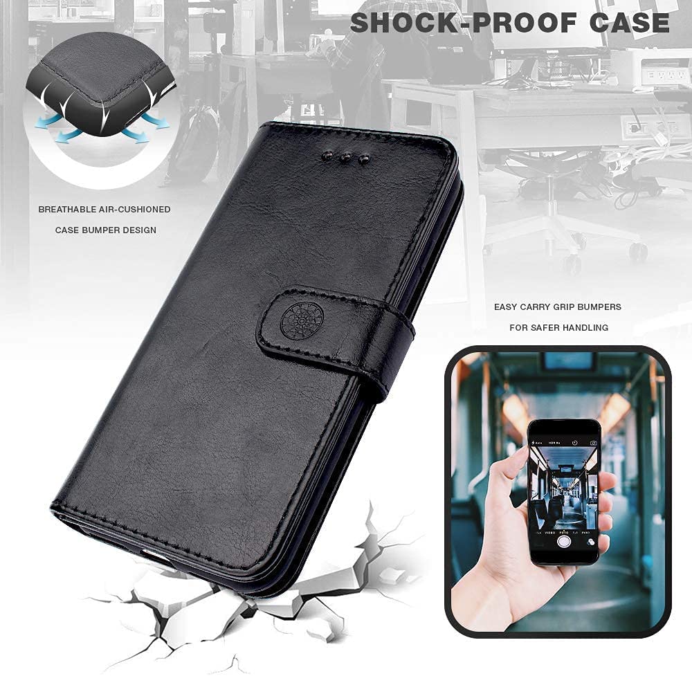 Shields Up Designed for iPhone 13 Pro Max Case Wallet, Detachable Magnetic Wallet Case with Card Holder & Wrist Strap, [Vegan Leather] Protective Folio Cover for iPhone 13 Pro Max 6.7 inch -Black