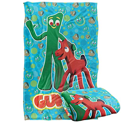 Trevco Gumby Best Friends Silky Touch Super Soft Throw Blanket 36" x 58"