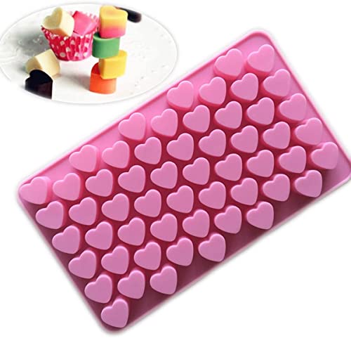 Silicone mold Mini Heart Shape Silicone Ice Cube / Chocolate Mold Pink