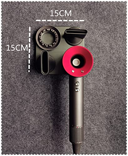 Wall Mount Holder for Dyson Hair Dryer,Magnetic Wall Bracket Frame for Dyson Supersonic Hair Blow Dryer,Accessories Organizer Storage Bracket Rack Fits Curler Diffuser,Nozzles and Power Cable(Black)