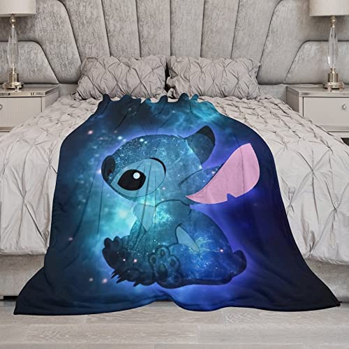 Stitch Blanket for All Season Super Cozy Soft Lightweight Flannel Fleece Plush Throw Blankets for Home Couch, Bed, Sofa, Camping and Traveling 60"X50"