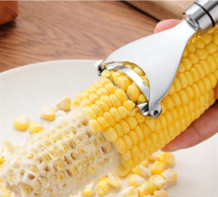 2PCS Corn Planer Cutter Thresher Peeler, Corn Thresher Cob Stripper Tool ,Premium Stainless Steel Corn Thresher Cob Remover tool with Ergonomic Handle
