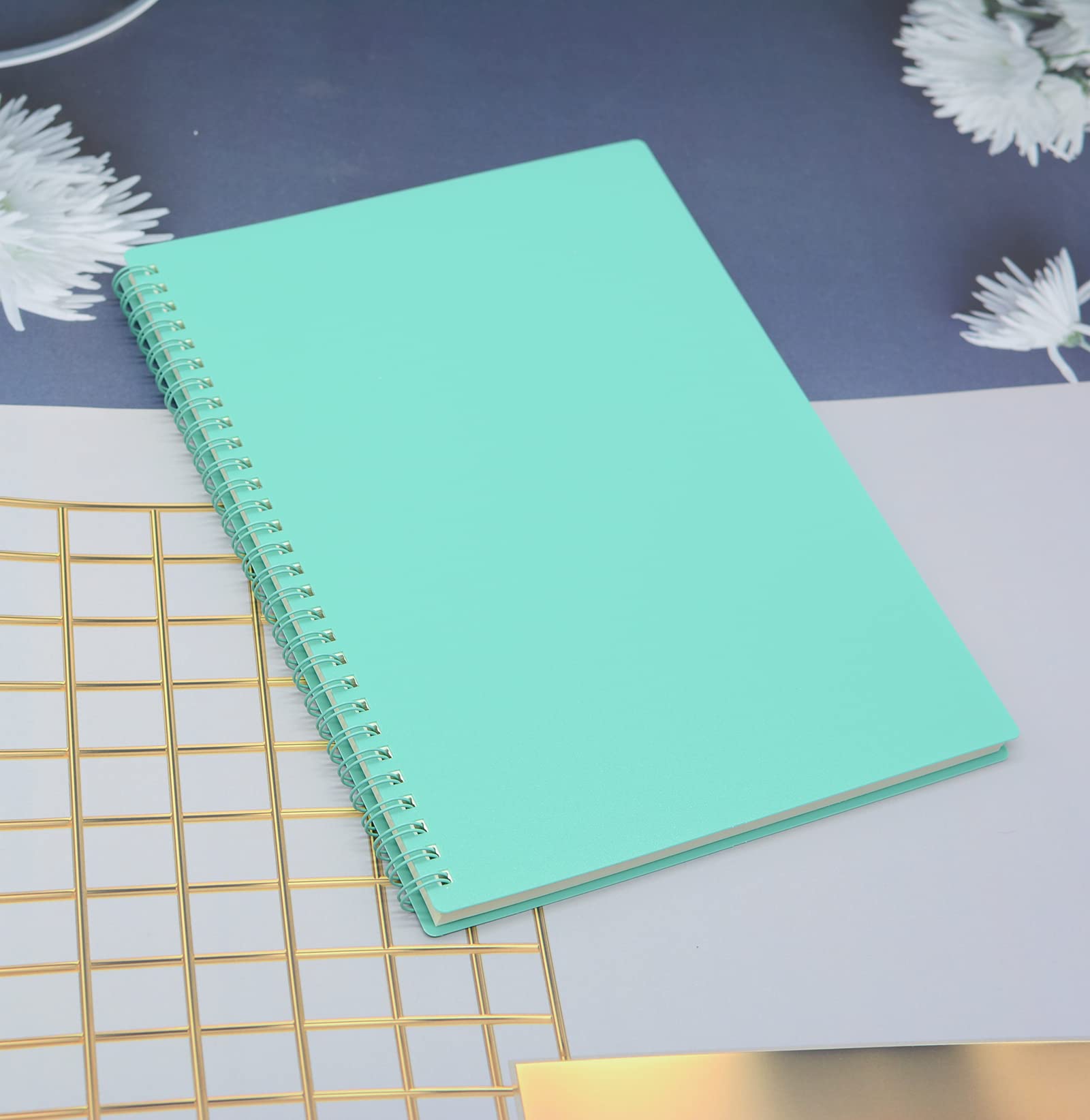 Yansanido Spiral Notebook, 4 Pcs 10.5 Inch x 7.45 Inch B5 Thick Plastic Hardcover 7mm College Ruled 4 Color 80 Sheets -160 Pages Journals for Study, Work, Travel and Notes (B5, 4 Pcs Light Color)