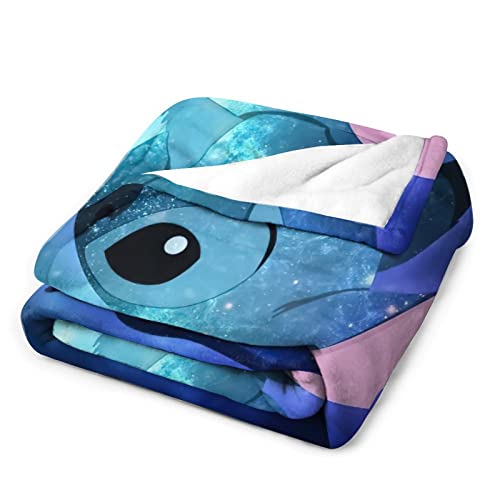 Stitch Blanket for All Season Super Cozy Soft Lightweight Flannel Fleece Plush Throw Blankets for Home Couch, Bed, Sofa, Camping and Traveling 60"X50"