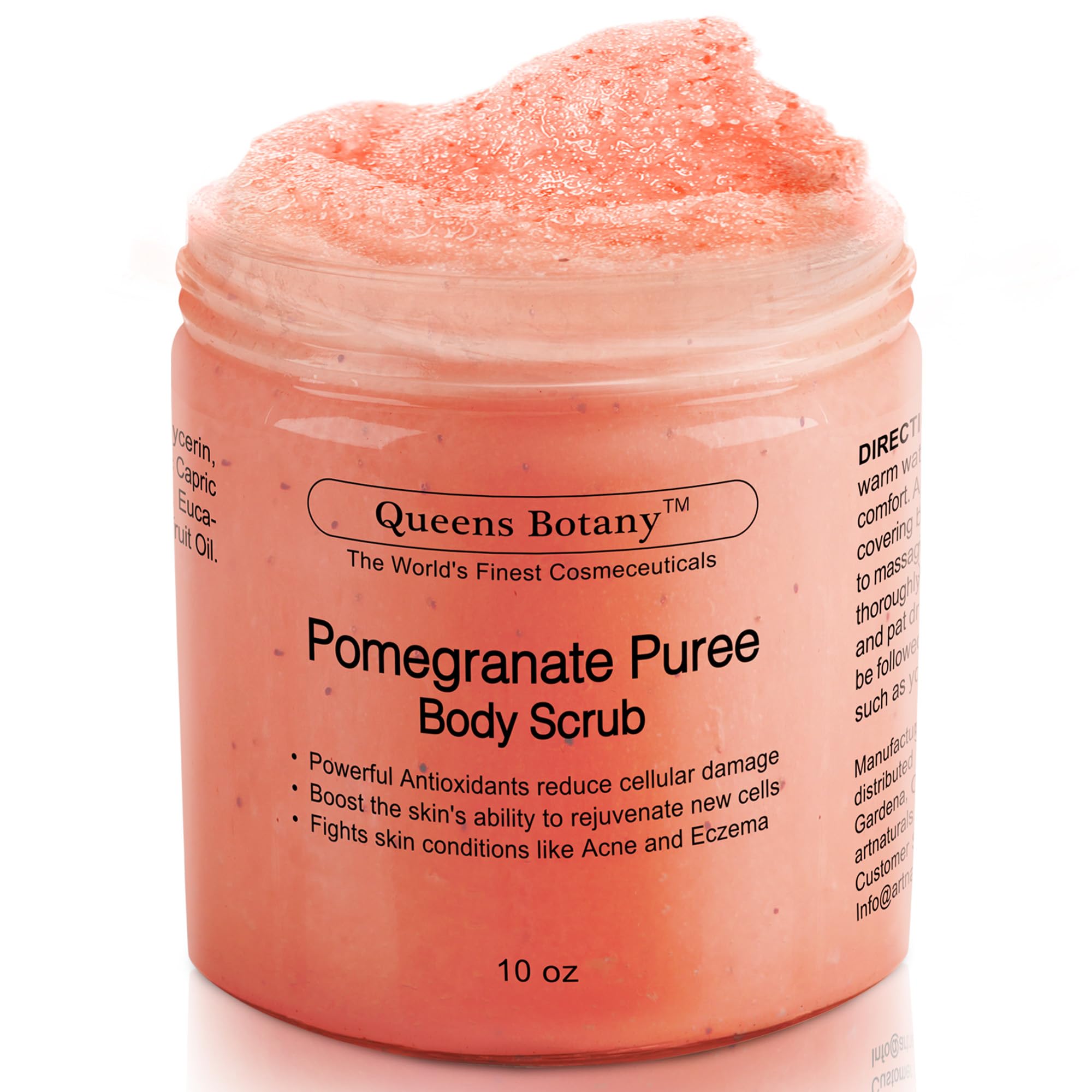 Body Scrub – Moisturizing and Softening with Nourishing Body Oils -Exfoliating Salt Scrub For Body - Win Against Aging, Acne, Eczema, Psoriasis & Dead Skin Scars- 10 oz (Pomegranate)