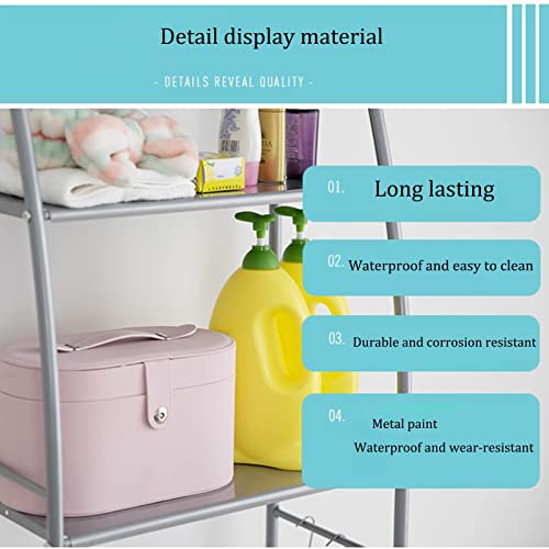BKGDO Washer Storage Frames Floor Standing for Over Toilet,Wrought Iron High Temperature Steel Washinghine Rack,Easy to Assemble 3-Layer Bathroom Waterproof Shelf Bathroom/White