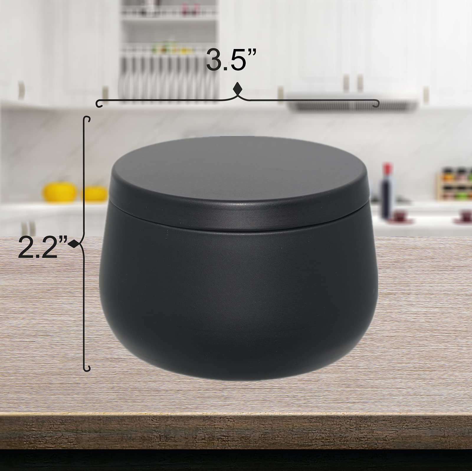 SONVIIBOX 24 Pack 8oz Candle Tins,Black Candle Jars,Candle tins for Making Candles Bulk,Tin Jars for Candle Making,Metal tin Jars (24PACK, BLACK2)